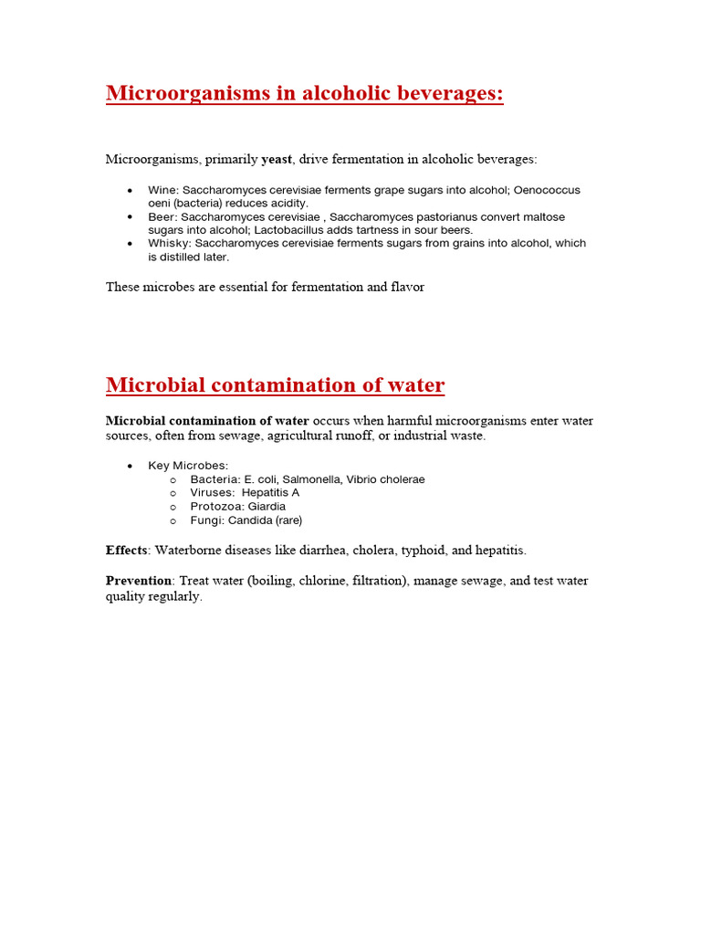 Microorganisms in Alcoholic Beverages:: Yeast | PDF | Water ...