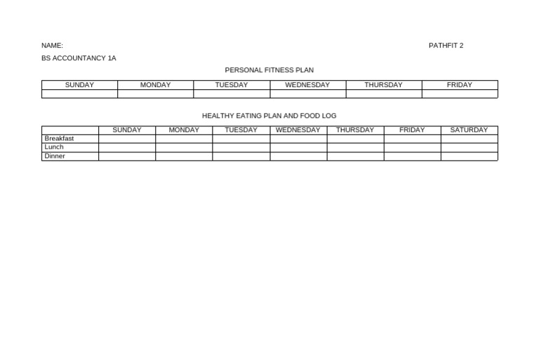 Pathfit Format 1 | PDF