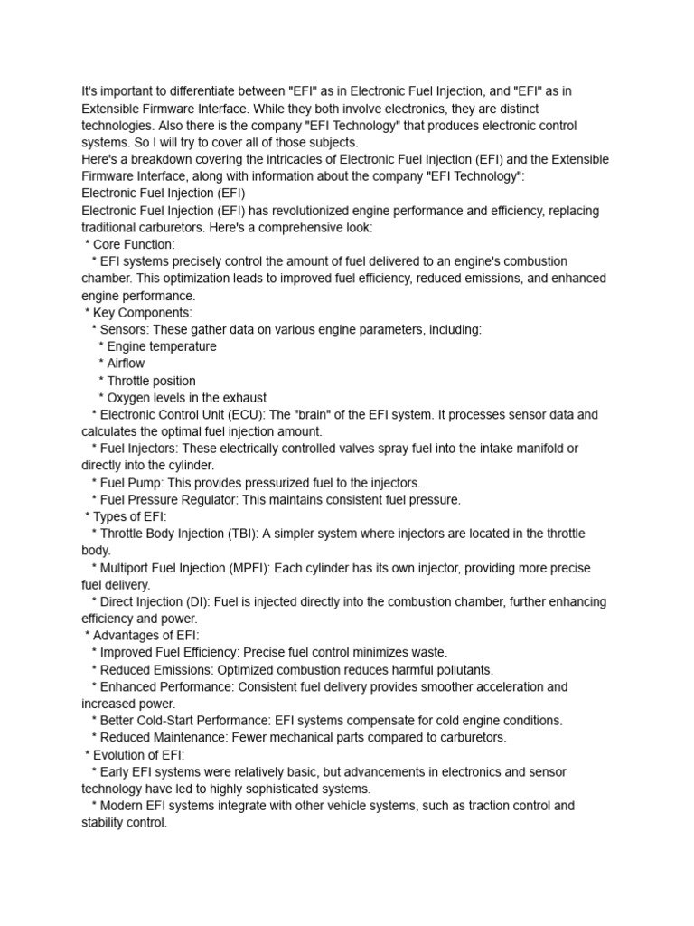 EFI | PDF | Fuel Injection | Throttle