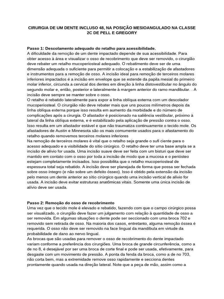 Cirurgia de Dente Incluso: Passo a Passo | PDF
