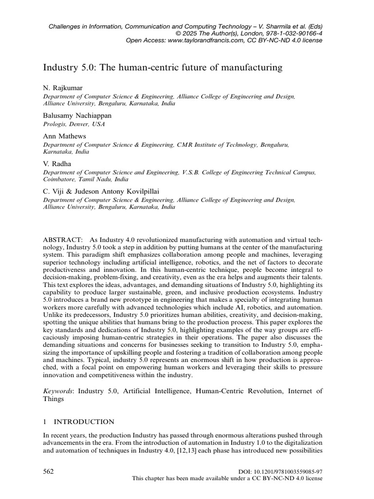 Industry 50 The Human-Centric Future of Manufactur | PDF | Creativity ...