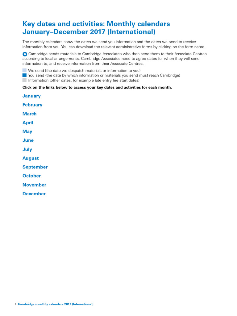 Onthly Calendars 2017 International | PDF | Qualifications