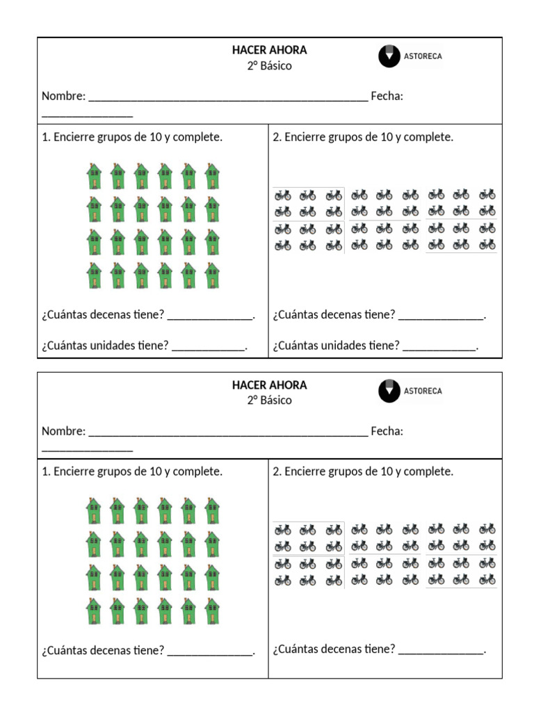 Eje Números - Identificar Decenas y Unidades | PDF