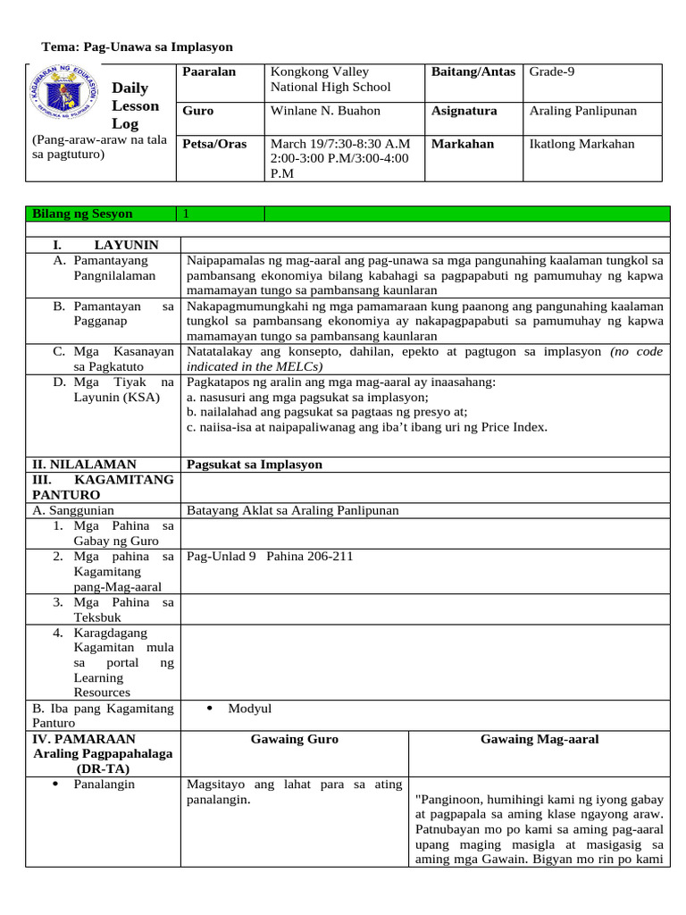 PAGSUKAT SA IMPLASYON | PDF