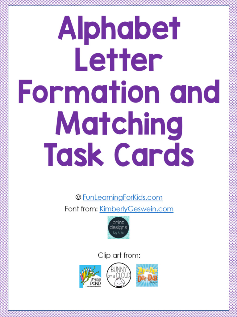 Letter Formation and Matching Task Cards | PDF | Computing