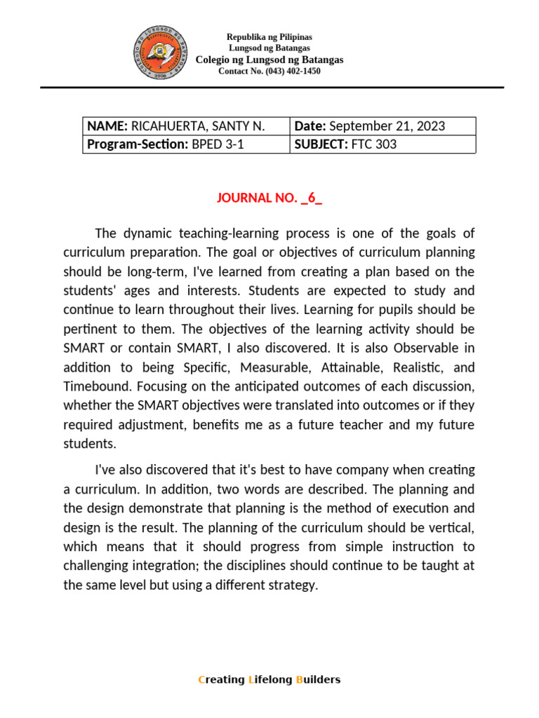Journal 6 | PDF