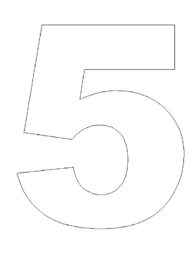 Moldes do Número 5 para Imprimir | PDF