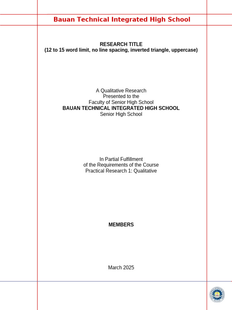 PR-1-Manuscript-Template-24-25 | PDF | Thesis | Scientific Method