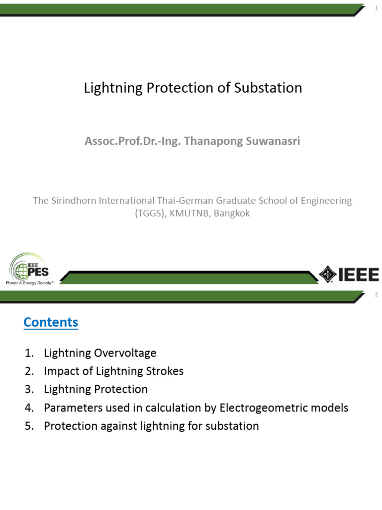 3 การออกแบบและการคำนวณด้าน Primary System ของสถานีไฟฟ้าแรงสูง-Lightning Protection | PDF ...
