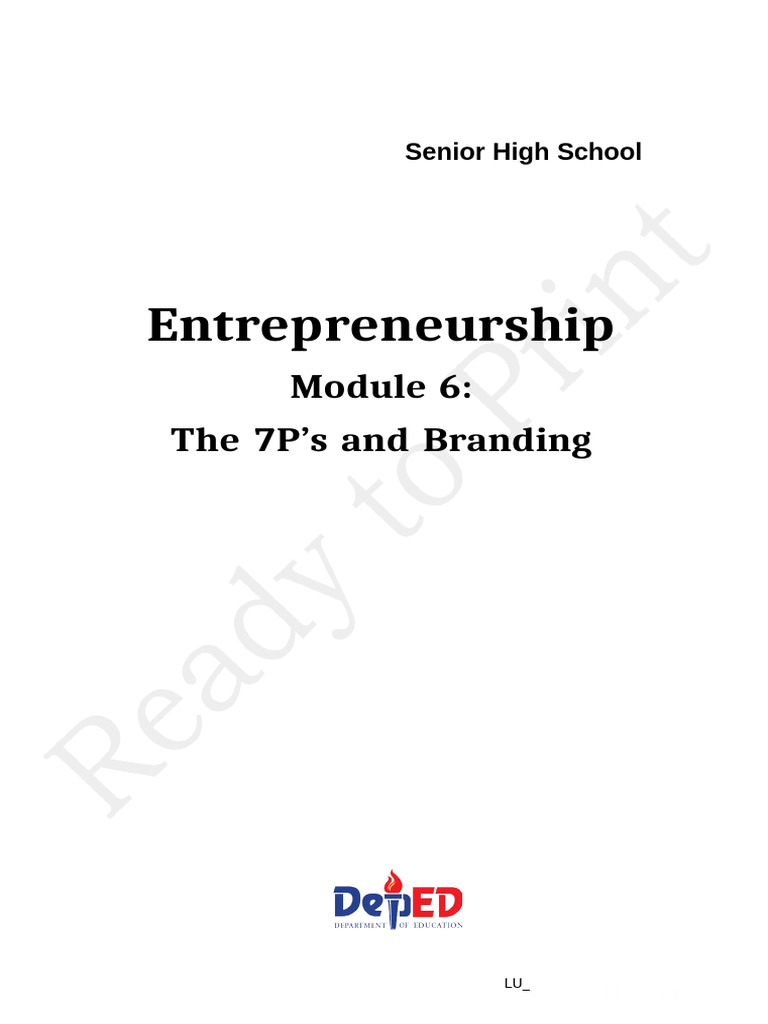 Entrepreneurship q1 Mod 6 Compress | PDF | Pricing | Brand
