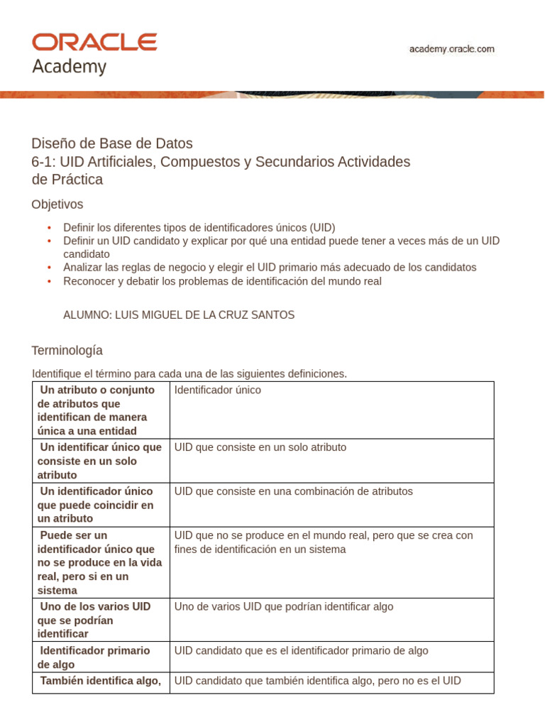 DD 6 1 Practice Esp | PDF | DVD | Bases de datos