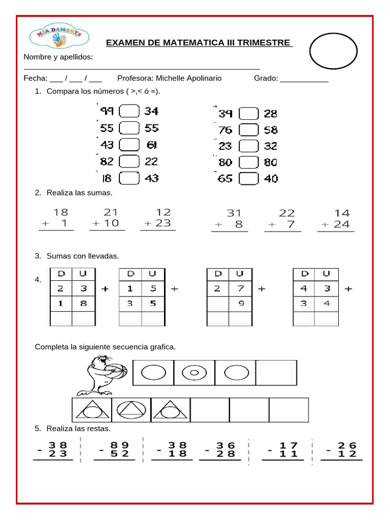 Examen Ii Trimestre Mate | PDF