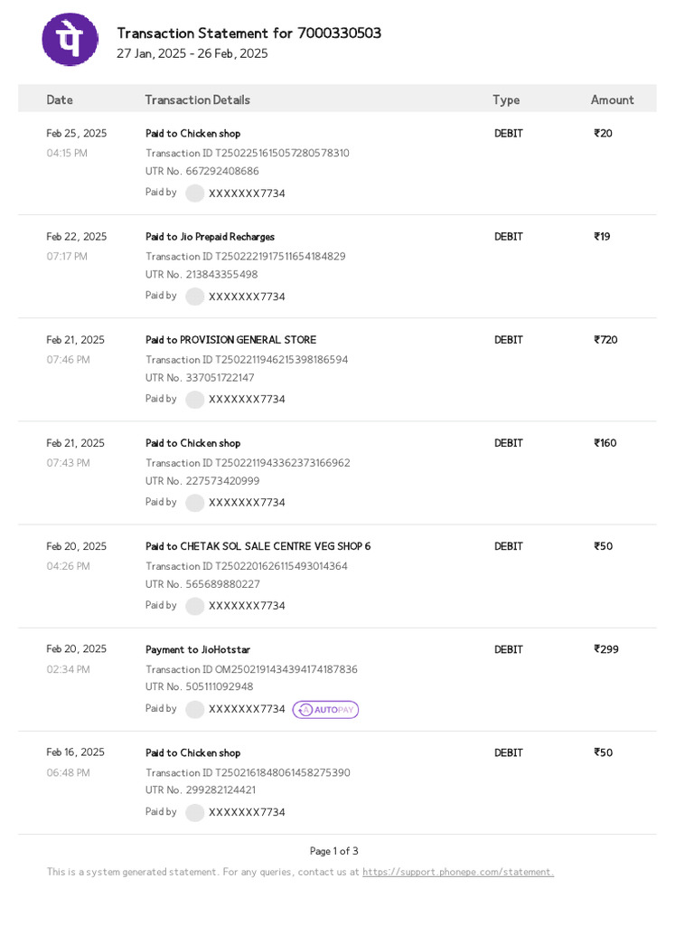 PhonePe Statement Jan2025 Feb2025 | PDF