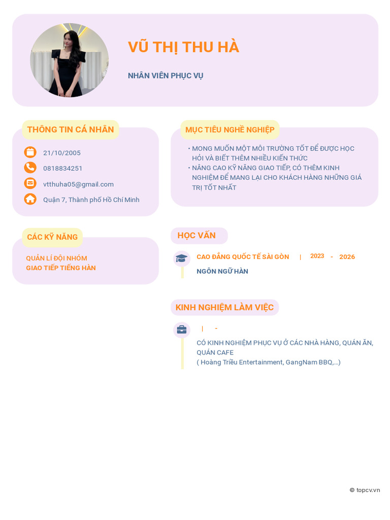 VU THI THU HA - CV | PDF