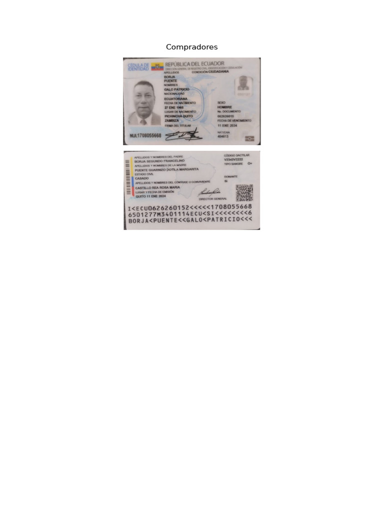 Cedulas Compradores | PDF