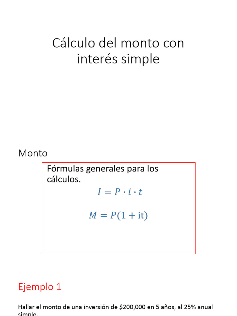 Monto en Interés Simple | PDF