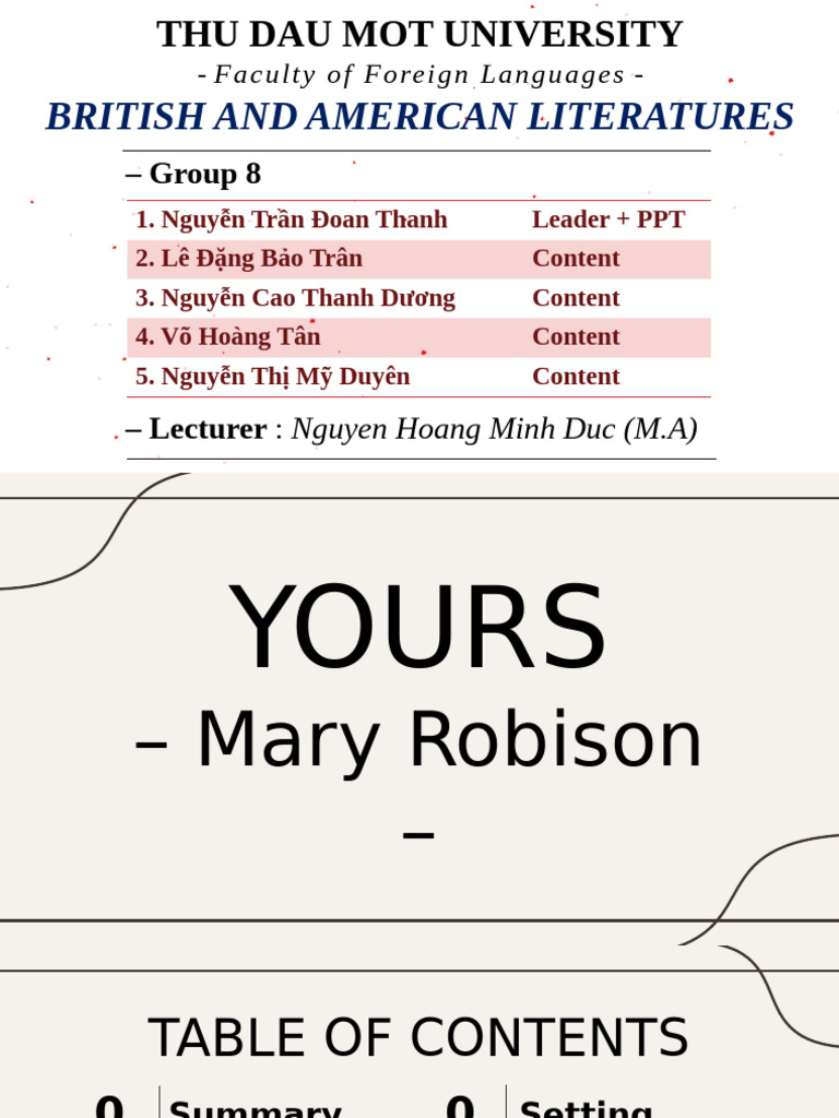 British and American Literature - Yours | PDF