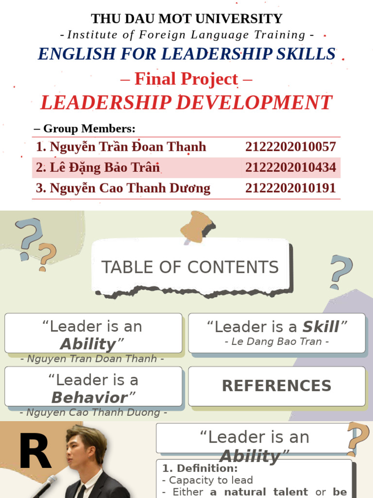 Leadership Final Project PPT + Note | PDF | Leadership | Skill