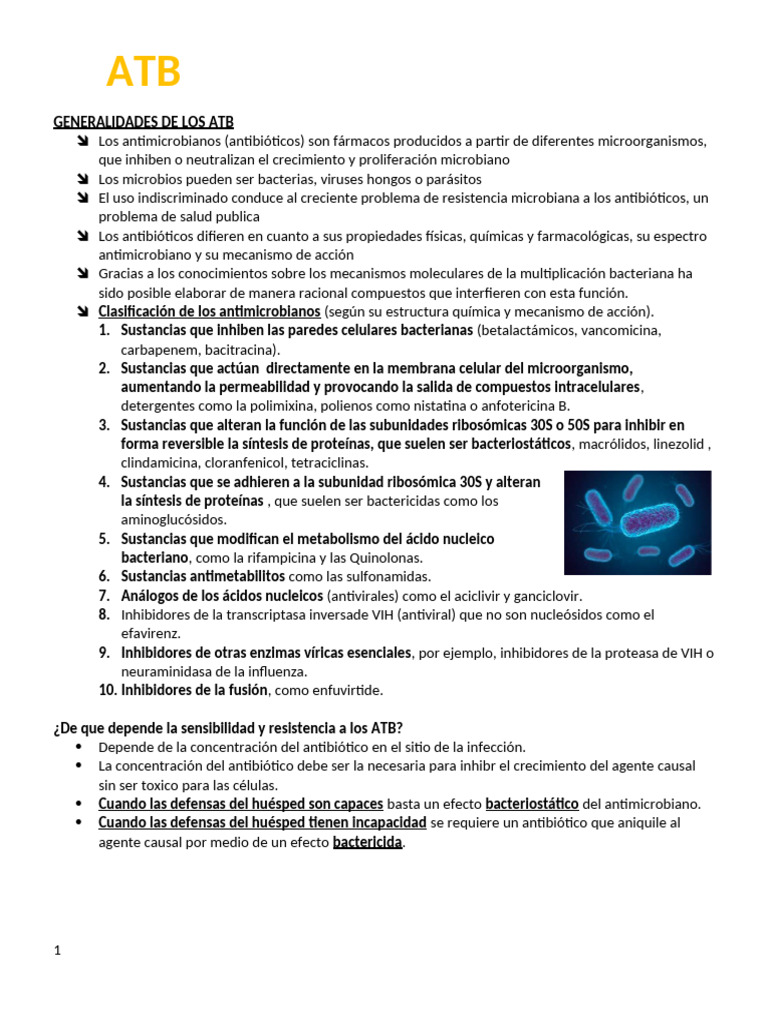Atb I-Ii | PDF | Penicilina | Beta lactamasa