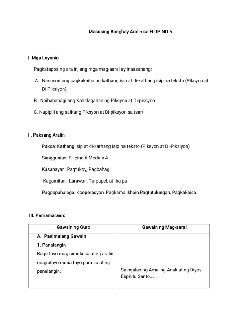 Piksyon at Di Piksyon | PDF