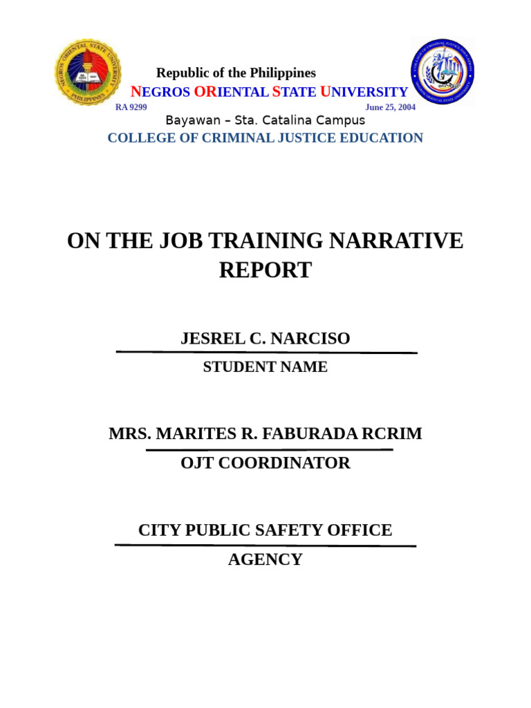 Criminal Justice OJT Report | PDF