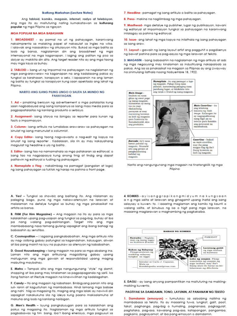 Filipino 8 Reviewer 3rd Quarter | PDF