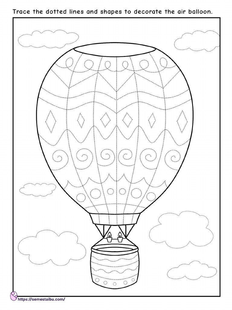 Line Tracing Fine Motor Skills Air Balloon | PDF