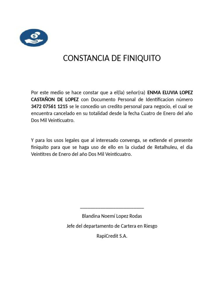 Finiquito ENMA | PDF