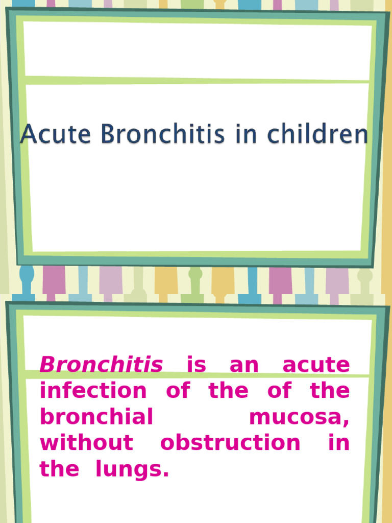 Acute Bronchitis & Acute Bronchiolitis | PDF | Cough | Bronchitis