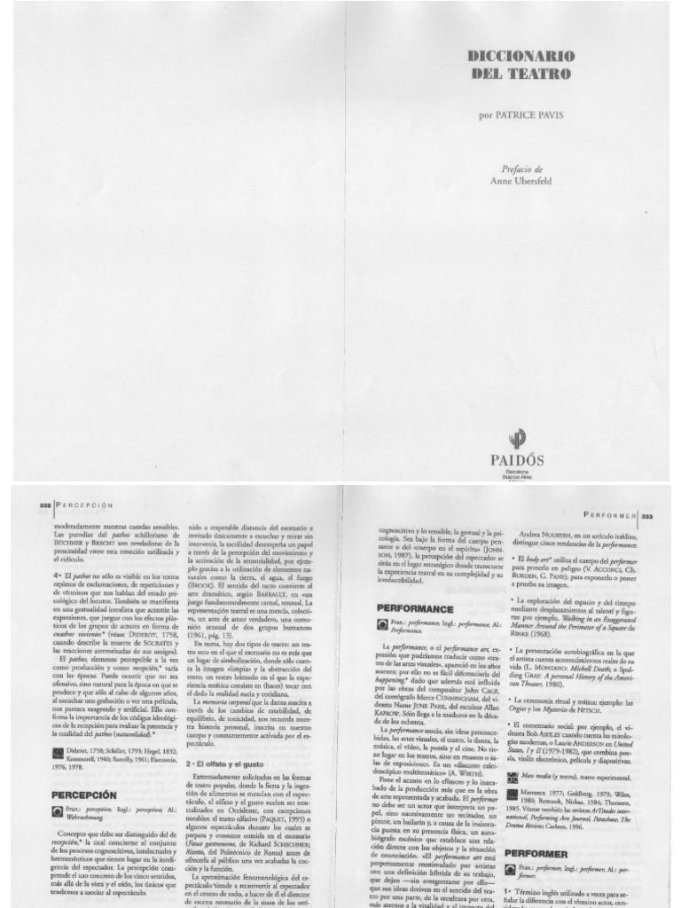 Diccionario Del Teatro - Patrice Pavis | PDF