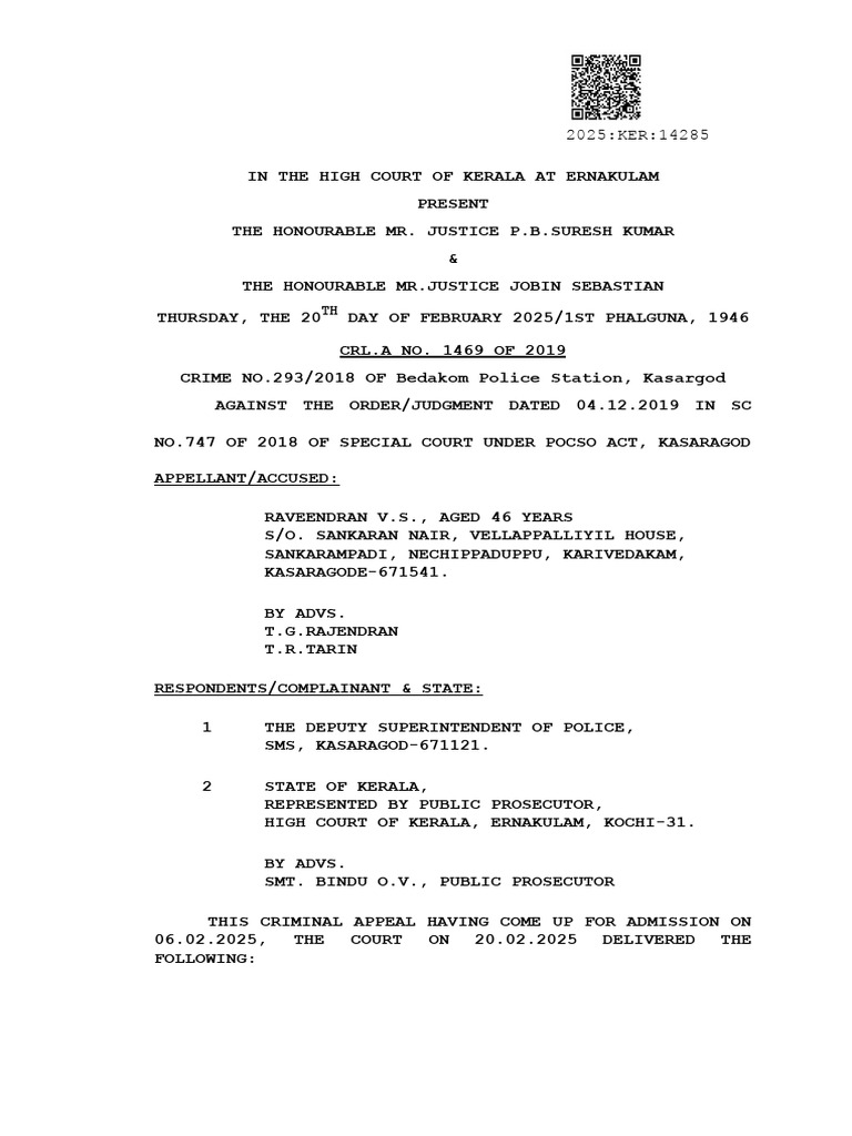 Raveendran VS V Deputy Superintendent of Police Anr | PDF | Rape | Consent