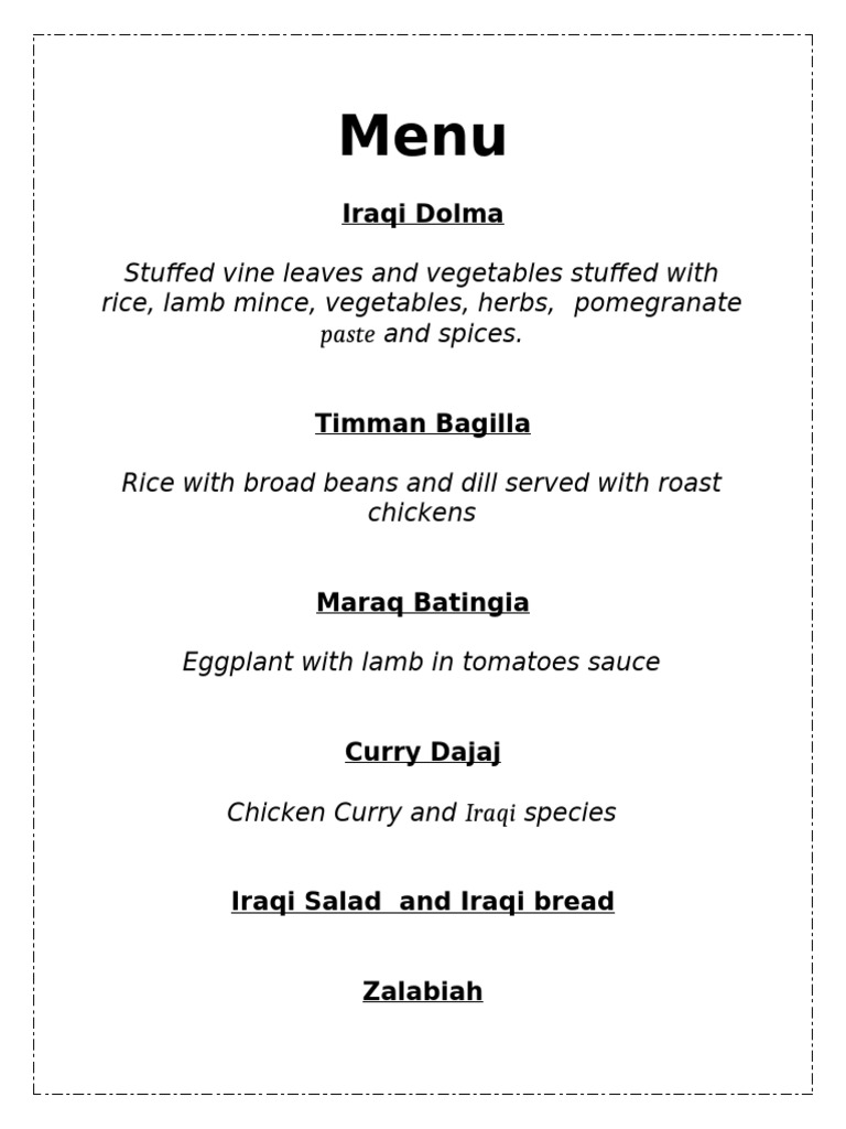 Menu | PDF