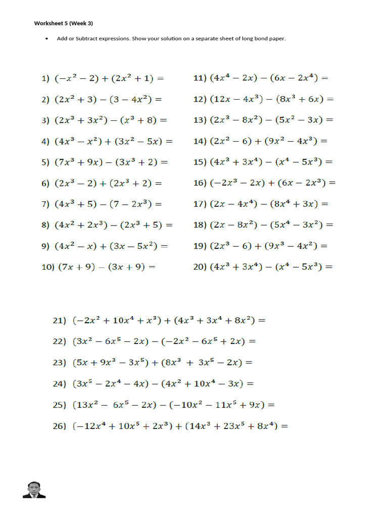 WS5 AddSubPolynomials | PDF