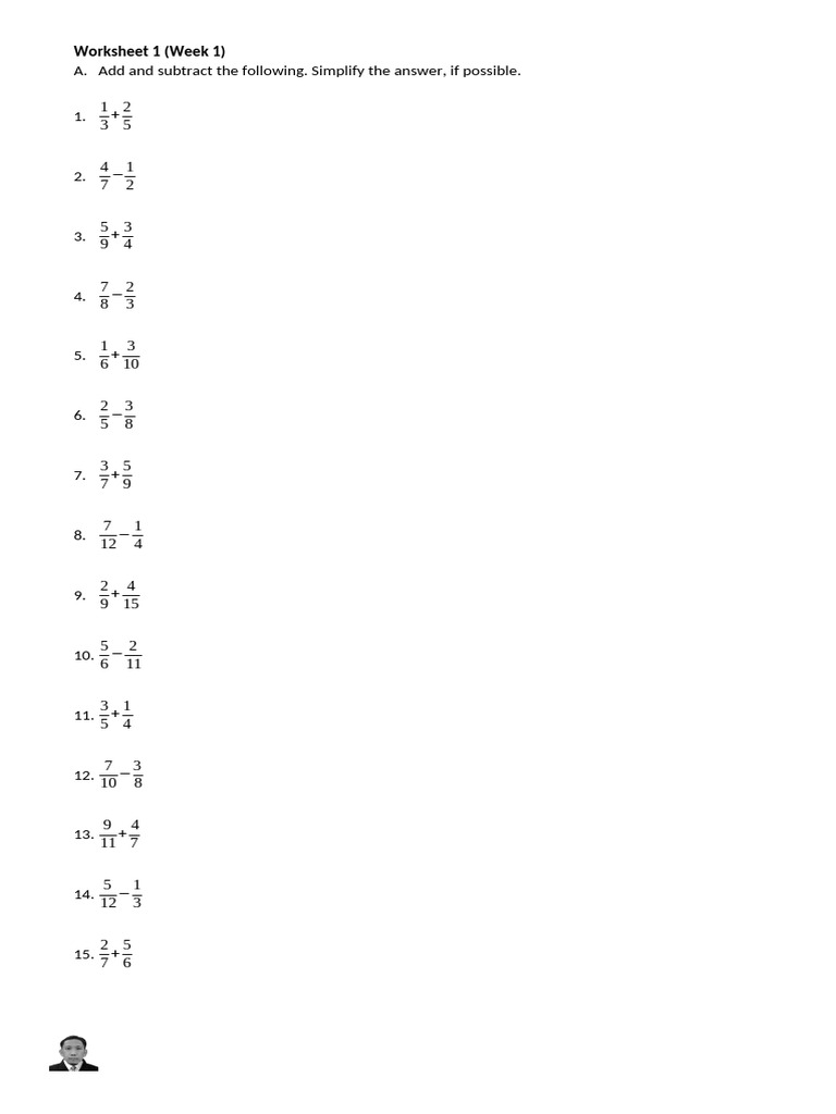 WS1 FractionAddSub | PDF