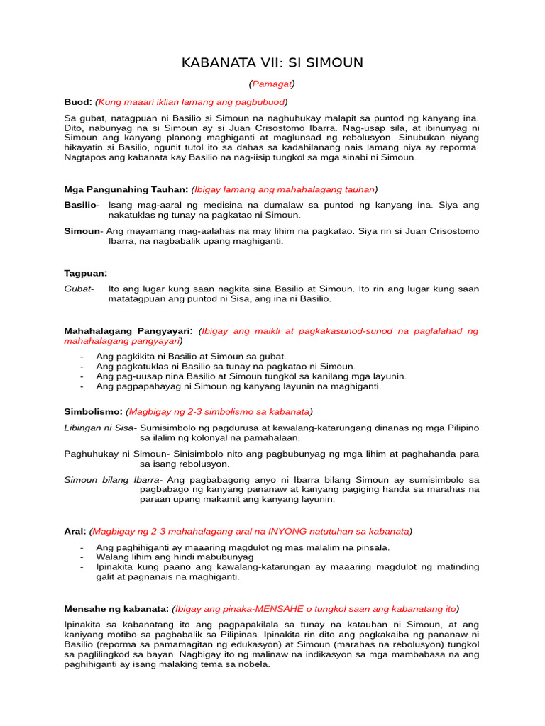 Pagbubuod NG Kabanata | PDF