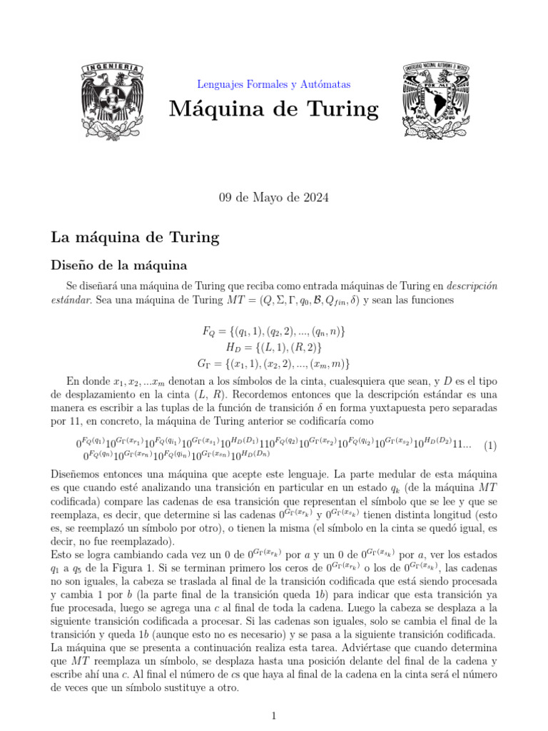 Máquina_de_Turing | PDF | Ciencias de la Computación | Informática teórica
