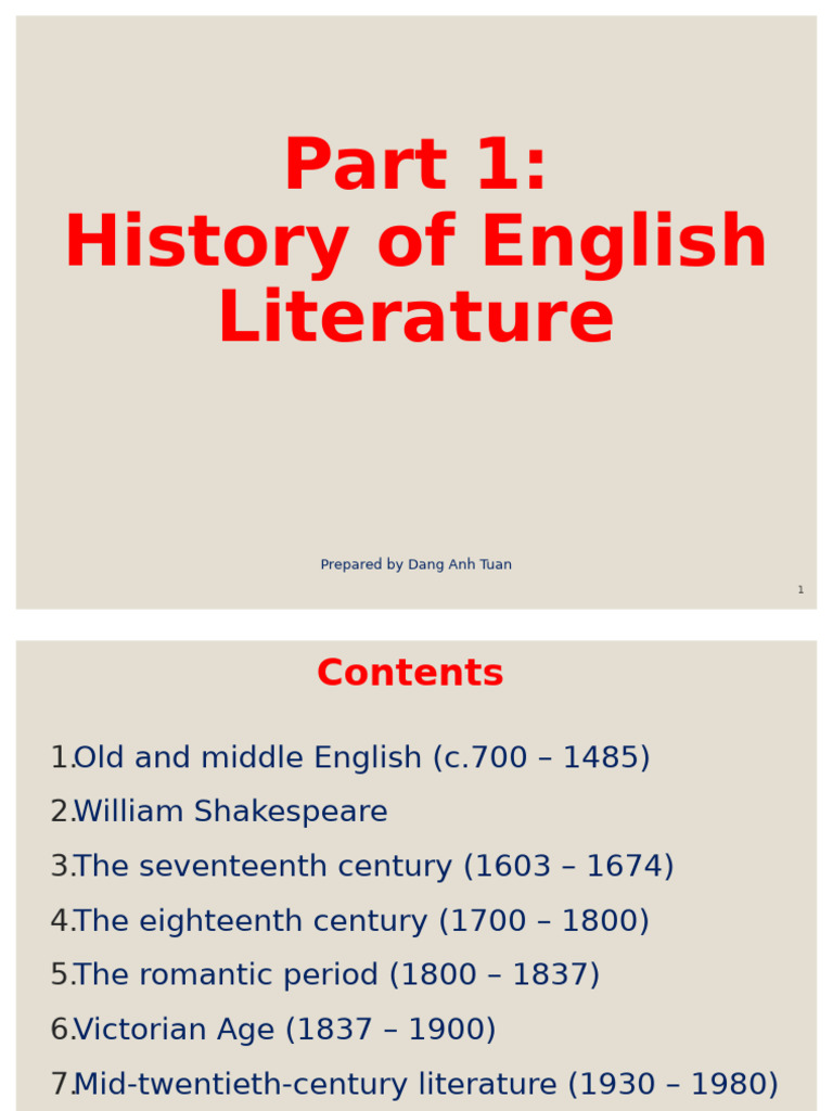 Overview of English Literature History | PDF | Romanticism | William ...