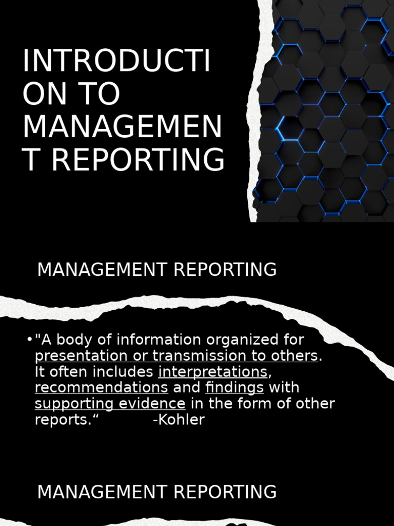 Introduction To Management Reporting | PDF | Information | Business