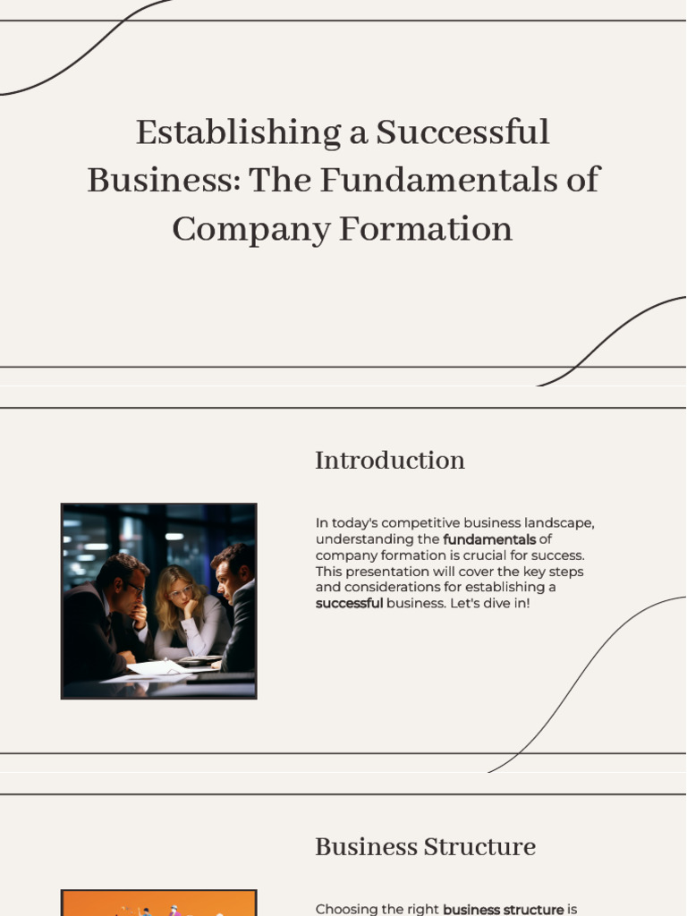 Slidesgo Establishing A Successful Business The Fundamentals of Company ...