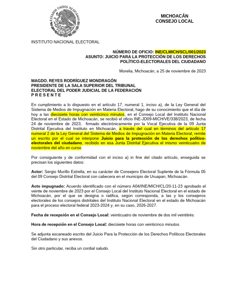 Aviso Sala Superior-Jdc - 09 | PDF | Ley Pública | Gobernancia