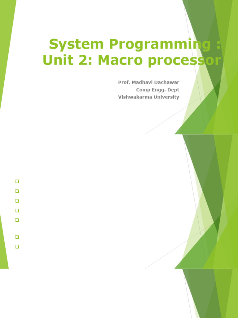 Macro Processor Design in System Programming | PDF | Macro (Computer ...