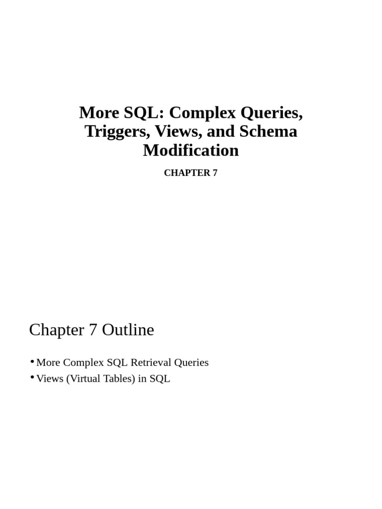 7 Complex Queries Triggers Views and Schema Modification | PDF | Data Management Software | Data ...