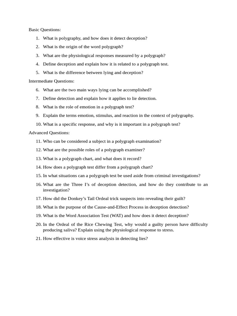 Oral Recitation Questions | PDF