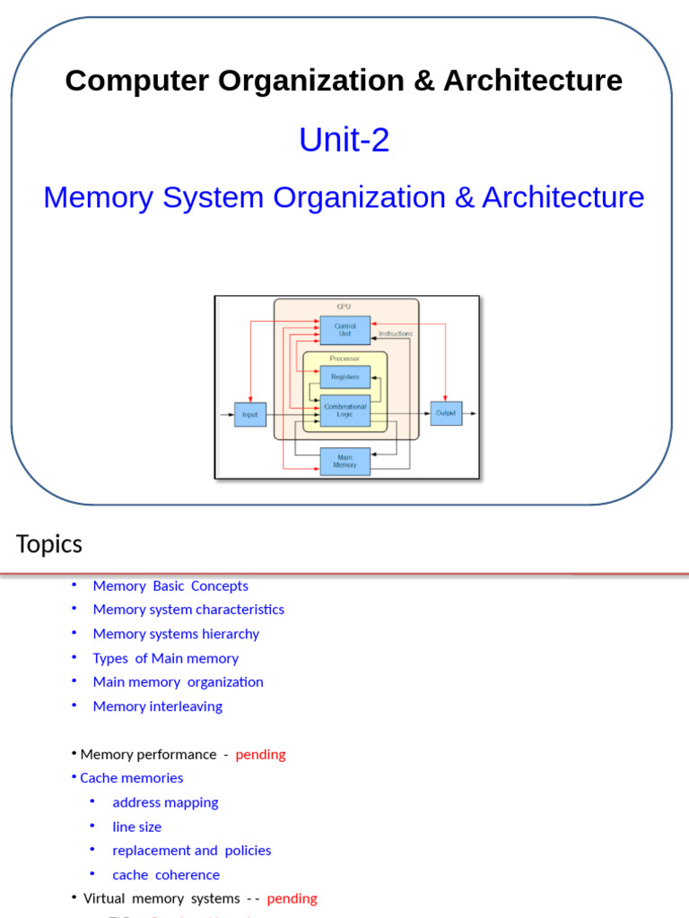 COA Unit-2-V2 | PDF | Random Access Memory | Computer Data Storage