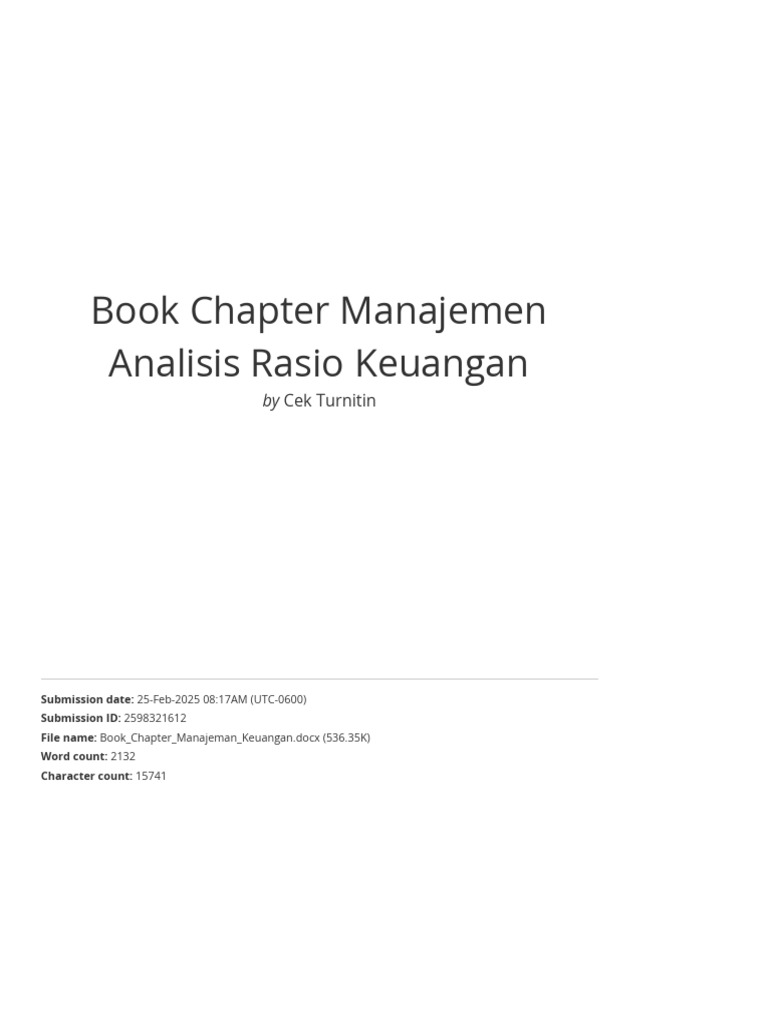 Book Chapter Manajemen Analisis Rasio Keuangan | PDF