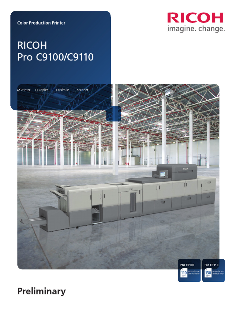 Pro C9100 Brochure En | PDF | Paper | Printer (Computing)
