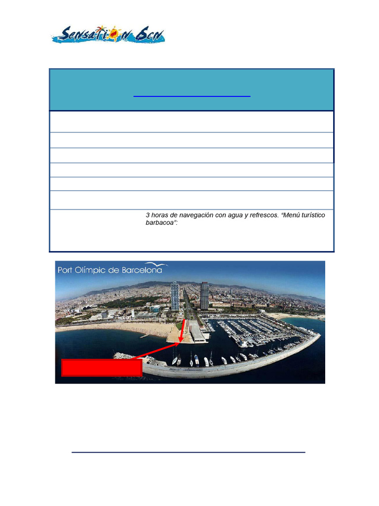 INFORME EMBARQUE SENSATION Barco Sitges (Malena) 5 Agosto | PDF
