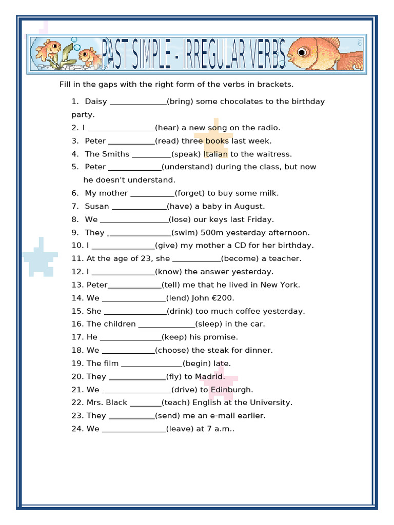 Verb Form Exercise and Answers | PDF