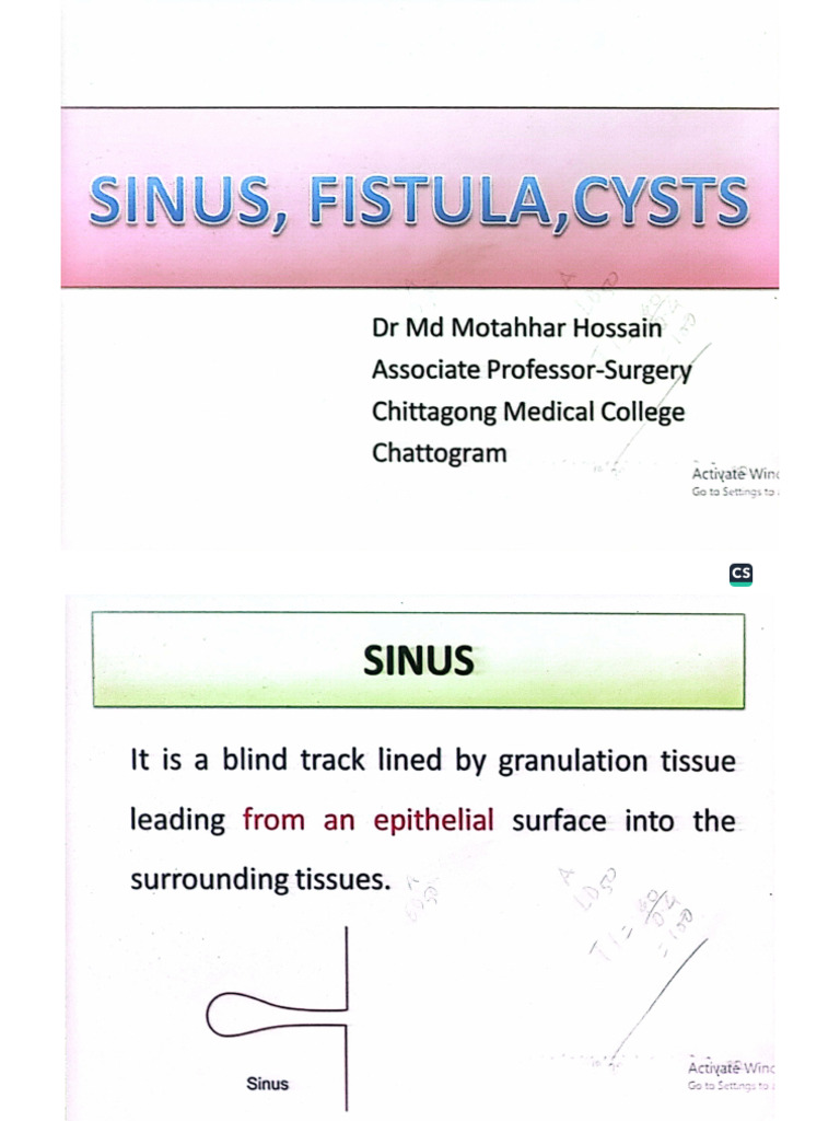 Surgery - Sinus& Cyst - 29.2.2024 | PDF