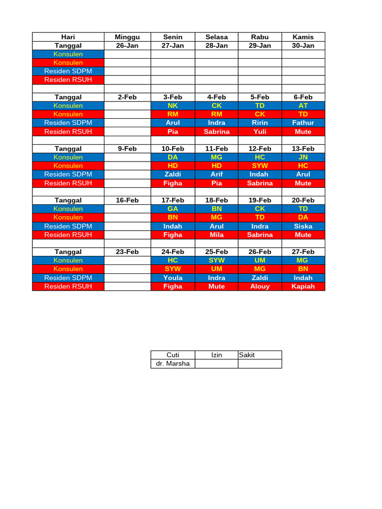 7 Jadwal - Stase - Februari 2024 - PPDS - PA | PDF